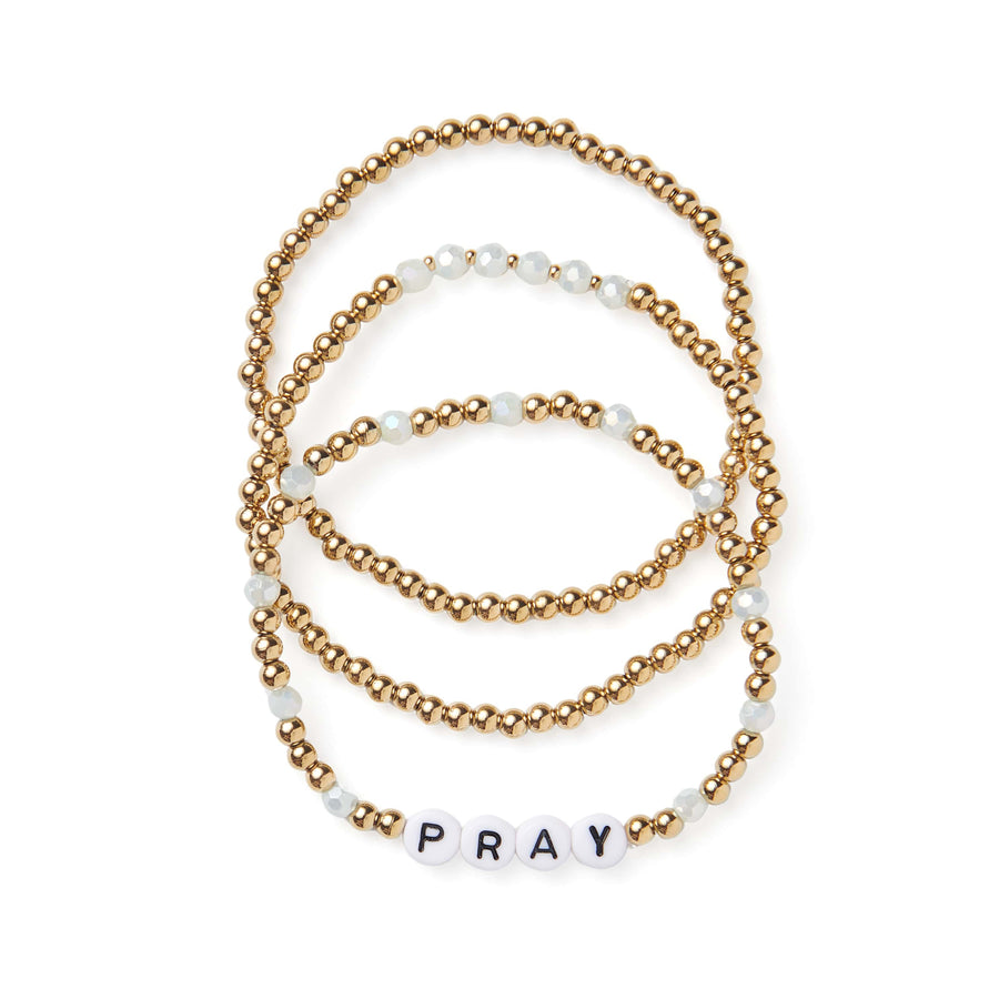 14K Beaded Bracelet Stack Set with Inspiring Words: Perfect Gift and Daily Reminders – The ...