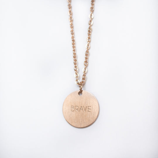 Brave 14K plated pendant necklace by The Vintage Sparrow