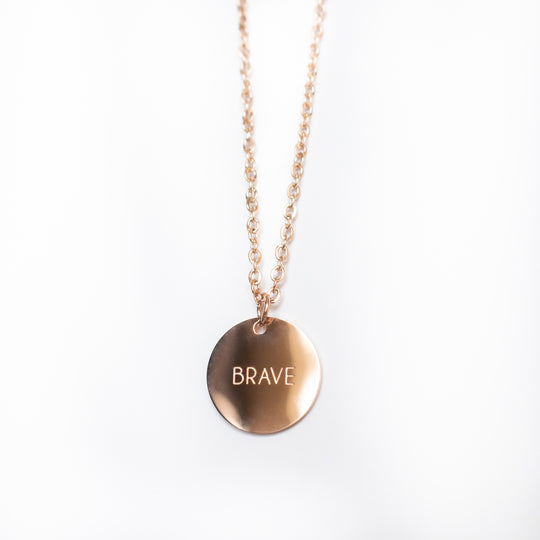 Brave 14K plated pendant necklace by The Vintage Sparrow