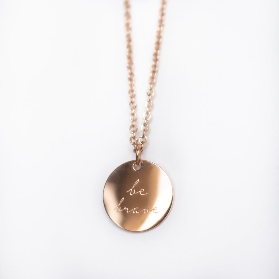 Brave 14K plated pendant necklace by The Vintage Sparrow